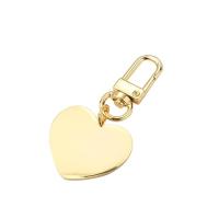 China Promotion Gift Heart Keychains Gold Sublimation Metal Charm Heart Keychains for sale