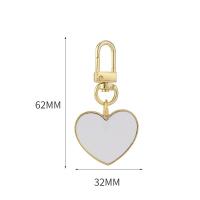 China Promotion Gift Heart Keychains Gold Sublimation Metal Charm Heart Keychains for sale