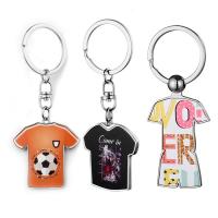 China Custom Metal Bulk Sport Soccer Jersey Keychain Sublimation Blank Metal Keychain for sale