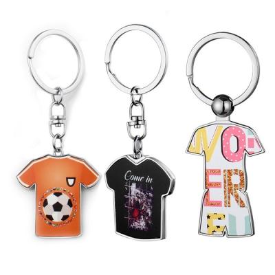 China Custom Metal Bulk Sport Soccer Jersey Keychain Sublimation Blank Metal Keychain for sale
