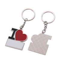 China Metal Blank Sublimation Keychain I LOVE Heart DIY Printed Photo Keychain Pendant for sale
