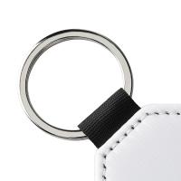 China Custom Printing PU Leather Sublimation Keychain Blanks Heat Transfer Key Rings for sale
