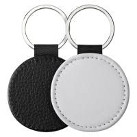 China Custom Printing PU Leather Sublimation Keychain Blanks Heat Transfer Key Rings for sale