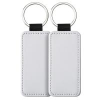 China Custom Printing PU Leather Sublimation Keychain Blanks Heat Transfer Key Rings for sale