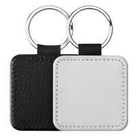 China Custom Printing PU Leather Sublimation Keychain Blanks Heat Transfer Key Rings for sale