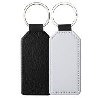 China Custom Printing PU Leather Sublimation Keychain Blanks Heat Transfer Key Rings for sale