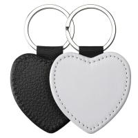 China Custom Printing PU Leather Sublimation Keychain Blanks Heat Transfer Key Rings for sale