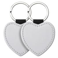 China Custom Printing PU Leather Sublimation Keychain Blanks Heat Transfer Key Rings for sale