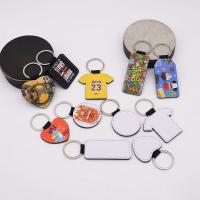 China Custom Printing PU Leather Sublimation Keychain Blanks Heat Transfer Key Rings for sale