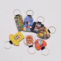 China Custom Printing PU Leather Sublimation Keychain Blanks Heat Transfer Key Rings for sale