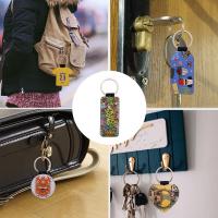 China Custom Printing PU Leather Sublimation Keychain Blanks Heat Transfer Key Rings for sale