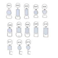 China Blank Metal Sublimation Bottle Opener Keychain Diy Key Chains Key Ring Holder for sale