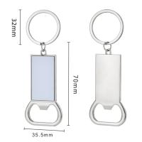 China Blank Metal Sublimation Bottle Opener Keychain Diy Key Chains Key Ring Holder for sale