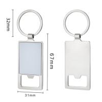 China Blank Metal Sublimation Bottle Opener Keychain Diy Key Chains Key Ring Holder for sale