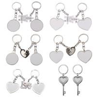 China Valenties Day Gifts Zinc Alloy Sublimation Couples Keyrings Matching Keychains For Couples for sale