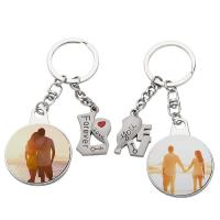 China Valenties Day Gifts Zinc Alloy Sublimation Couples Keyrings Matching Keychains For Couples for sale
