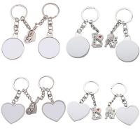 China Valenties Day Gifts Zinc Alloy Sublimation Couples Keyrings Matching Keychains For Couples for sale