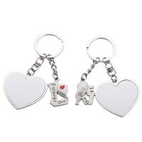 China Valenties Day Gifts Zinc Alloy Sublimation Couples Keyrings Matching Keychains For Couples for sale