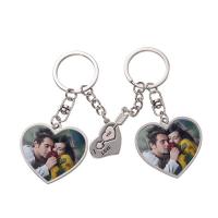 China Valenties Day Gifts Zinc Alloy Sublimation Couples Keyrings Matching Keychains For Couples for sale