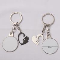 China Valenties Day Gifts Zinc Alloy Sublimation Couples Keyrings Matching Keychains For Couples for sale