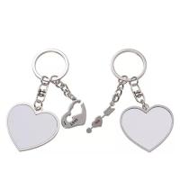 China Valenties Day Gifts Zinc Alloy Sublimation Couples Keyrings Matching Keychains For Couples for sale