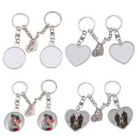 China Valenties Day Gifts Zinc Alloy Sublimation Couples Keyrings Matching Keychains For Couples for sale
