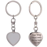 China Cremation Keychain Memorial Ashes Keepsake Sublimation Urn Keychain With Filling Tool for sale