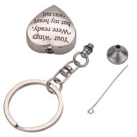 China Cremation Keychain Memorial Ashes Keepsake Sublimation Urn Keychain With Filling Tool for sale