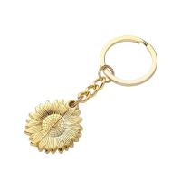 China Custom Blank Metal Keychain Openable Sublimation Sunflower Locket Key Chain Valentine's Day Gift for sale