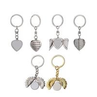 China Custom Blank Metal Keychain Openable Sublimation Sunflower Locket Key Chain Valentine's Day Gift for sale