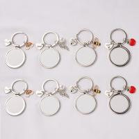 China Promotional Birthday Gift Keychain Round Metal Pendant Keychain Unique Sublimation Blank Photo Keychain for sale