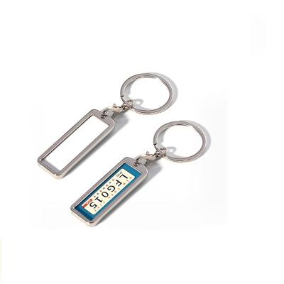 China Zinc Alloy Metal Custom Souvenir Car License Plate Metal Keyring Keychain Sublimation Car License Plate Keychain for sale