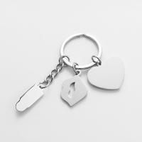 China Sublimation Lipstick Keychain With Heart And Round Tag Personalized Photo Keychains for sale