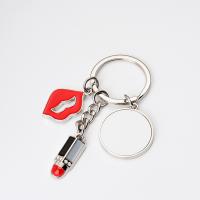 China Sublimation Lipstick Keychain With Heart And Round Tag Personalized Photo Keychains for sale