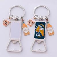 China Promotional Birthday Gift Keychain Round Metal Pendant Keychain Unique Sublimation Blank Photo Keychain for sale