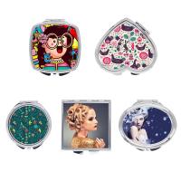 China Custom Pocket Compact Makeup Sublimation Mirror Small Foldable Portable Double Sided Promotional Cosmetic Mirror for sale