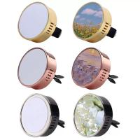 China Mini Portable Metal Car Perfume Clip Car Air Vent Aroma Diffuser Air Freshener Case For Sublimation for sale