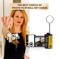 China Diy Sublimation Blank Memory Film Keychain Loving Memory Photo Film Roll Double Sided Sublimation Memory Keychains for sale