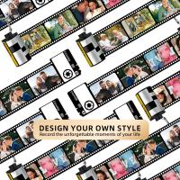 China Diy Sublimation Blank Memory Film Keychain Loving Memory Photo Film Roll Double Sided Sublimation Memory Keychains for sale
