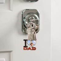 China Personalized Unique Father'S Day Gifts I Love DAD PAPA Blank Metal Sublimation Keychain for sale