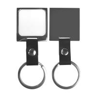 China Zinc Alloy Metal Sublimation Keychain With Leather Buckle Picture Keychain for sale