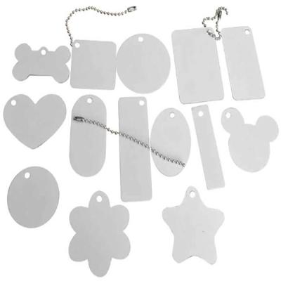China Double Sided Sublimation Aluminum Blanks Sheet For Pet Keys And Bag Pendant for sale