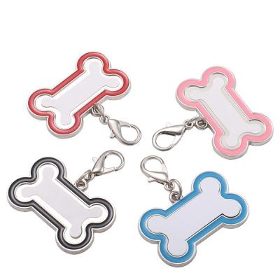 China Sublimation Daog tag Blanks Custom Printing Color Edge Bone Shape Pet Id Tag Sublimation Blank Dog Tags for sale