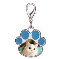 China Diy Printing Pets Sublimation Dog Name Id Tags Pendant Zinc Alloy Paw Shaped Sublimation Dog Tags for sale
