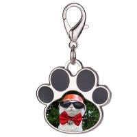 China Diy Printing Pets Sublimation Dog Name Id Tags Pendant Zinc Alloy Paw Shaped Sublimation Dog Tags for sale