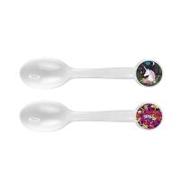 China Personalized Blank Sublimation Spoon Printable Children's White Kids Plastic Spoon for sale