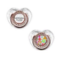 China Personalized Bling Sublimation Pacifier Blanks With Chain Custom Photo Baby Pacifier Holder for sale