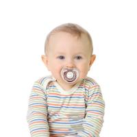 China Personalized Bling Sublimation Pacifier Blanks With Chain Custom Photo Baby Pacifier Holder for sale