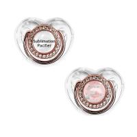 China Personalized Bling Sublimation Pacifier Blanks With Chain Custom Photo Baby Pacifier Holder for sale