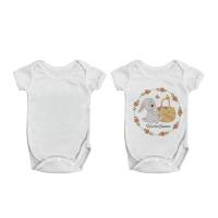 China Custom Blank White Short Sleeve Sublimation Baby Romper For Sublimation Photos Printing for sale